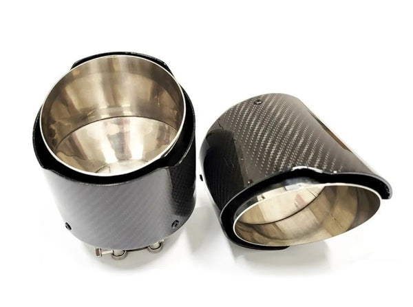 AAM Competition 90mm Premium Adjustable Exhaust w/ 5" Carbon Fiber Tip ...